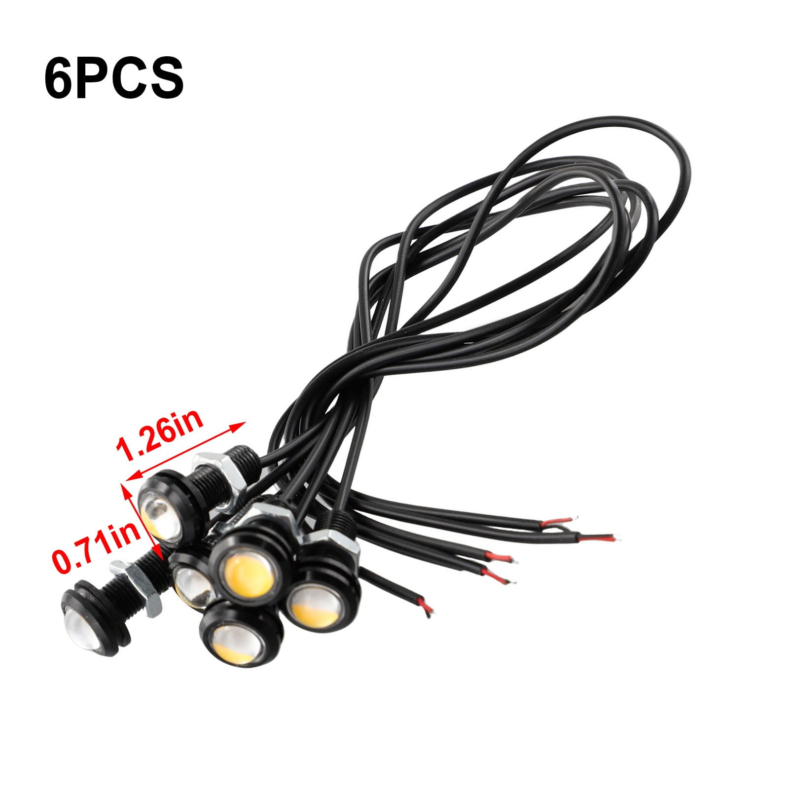 6Pcs Auto Light Front Grille Lamps Bumper Grill Hood Amber Waterproof ...