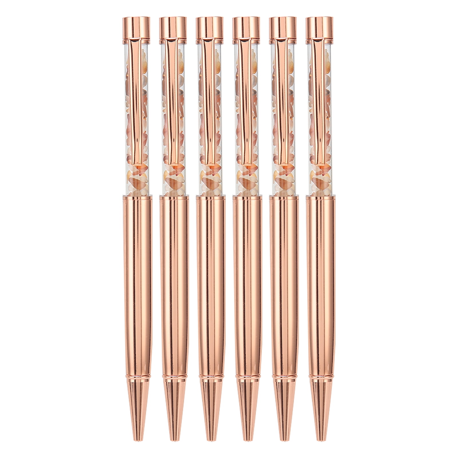 6Pcs Ball Point Pen Crystal Stone Replaceable Refill Elegant Multi ...