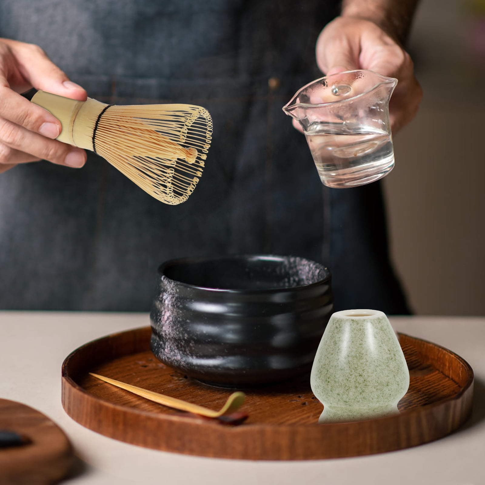 6Pcs Bamboo Wood Matcha Whisk Set for Home Easy to Clean Rust Resistant ...