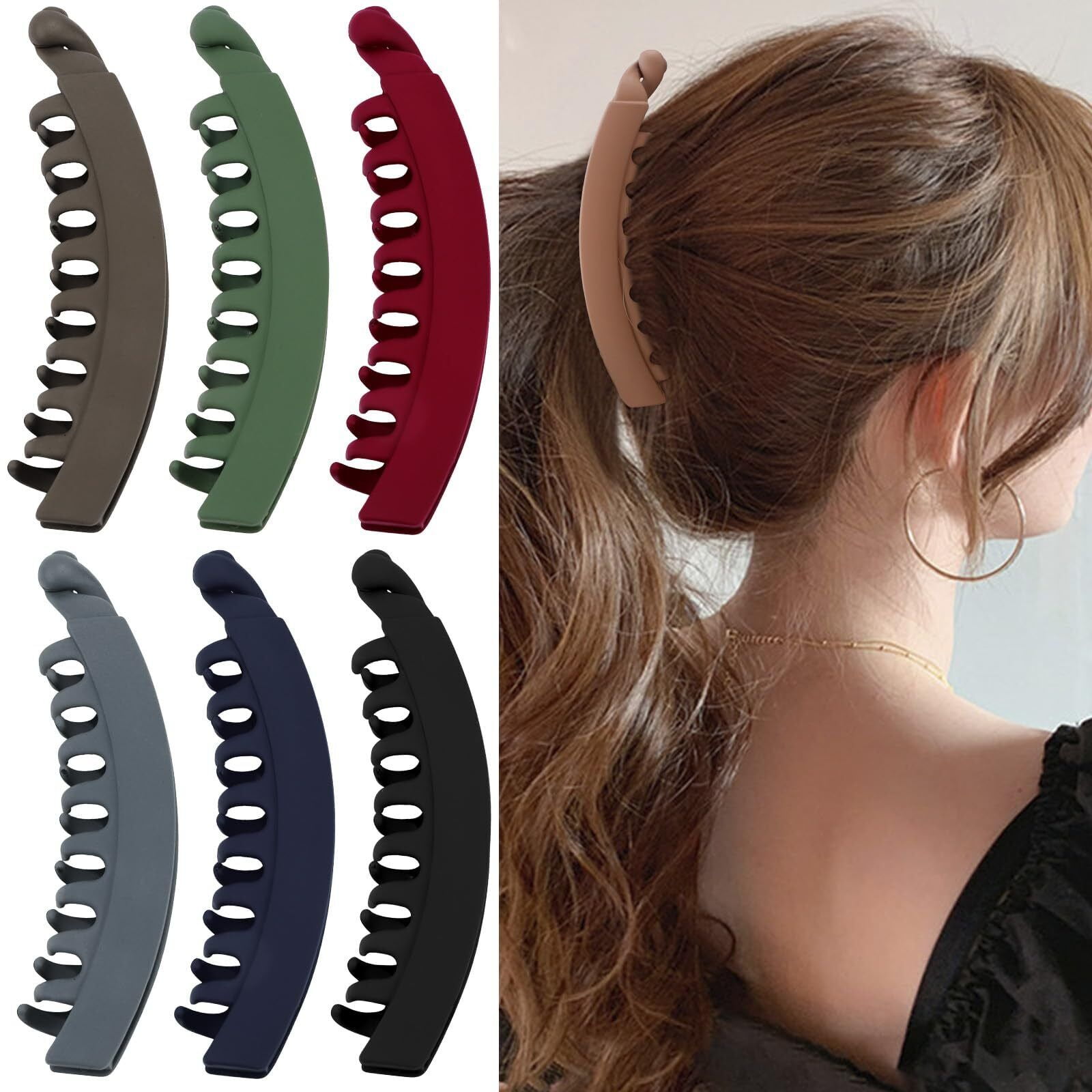 6Pcs Banana Clips Hair for Women Vintage Large Bananas Hair Clip for Thick Fine - Walmart.com