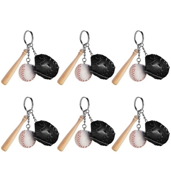 6Pcs Baseball Keyring Baseball Holder Baseball Pendant Keychain for ...