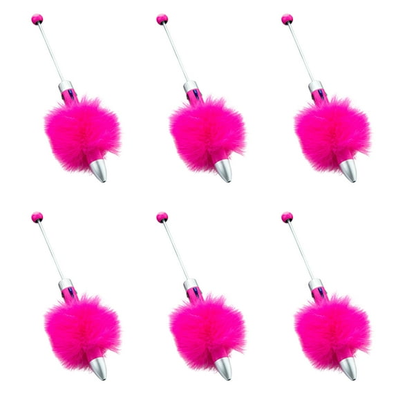6Pcs Beadable Ballpoint Pen Plush Multicolor Ballpoint Pen Multicolor ...