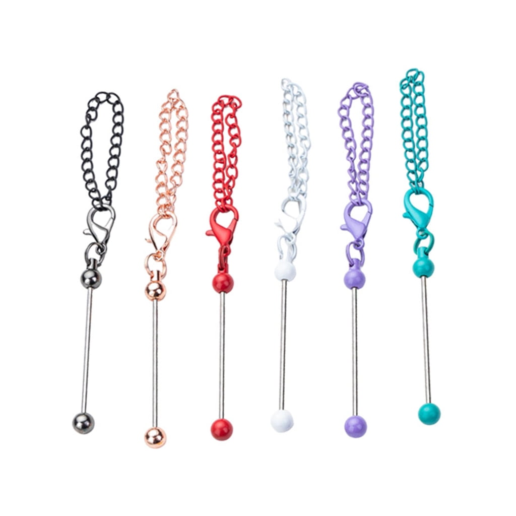 6Pcs Beadable Keychain with Chain and Lobster Claw Clip, Car Key Door ...