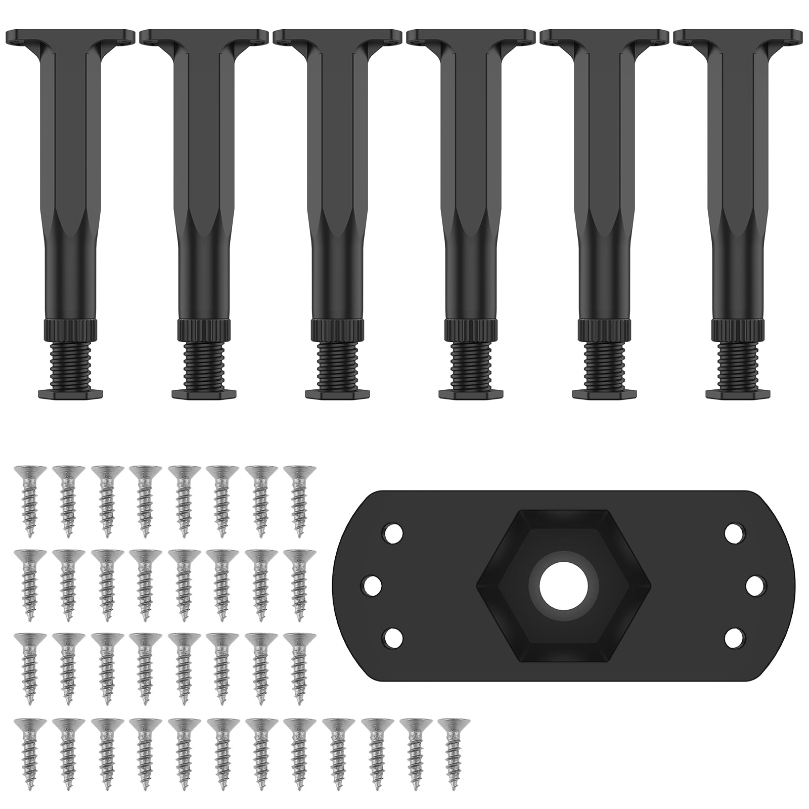 6Pcs Bed Frame Support Legs 20-37cm Height Adjustable Bed Slat Support ...