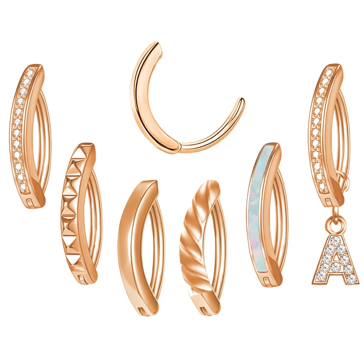 6Pcs Belly Button Ring for Women Belly Rings Small Hoop Belly Button ...