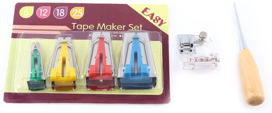 6Pcs Bias Tape Maker Kit, Quilt Binding Tool 6/12/18/25Mm Binding Tool ...
