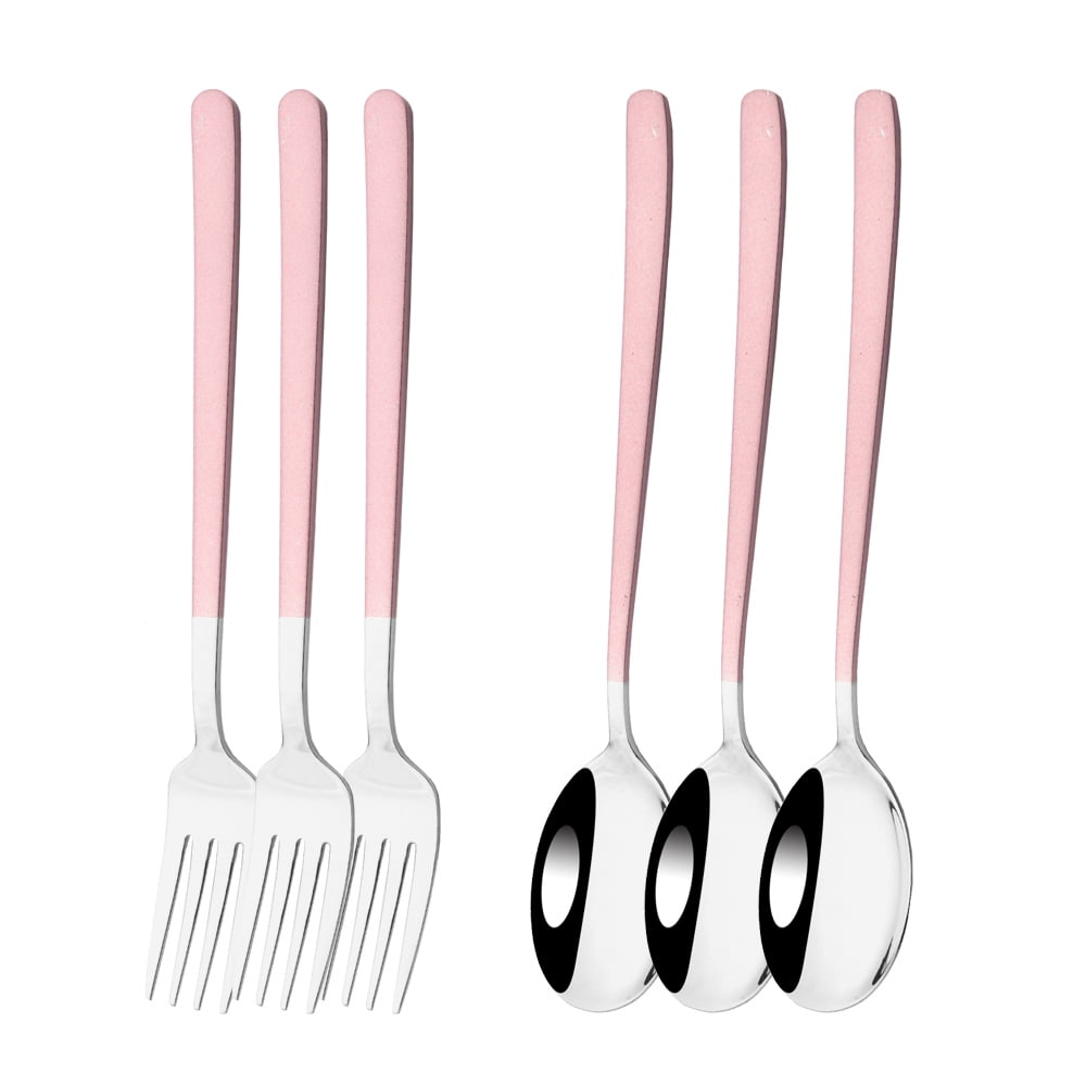 6Pcs Black 304 Stainless Steel Dinnerware Set Dinner Fork Spoon ...