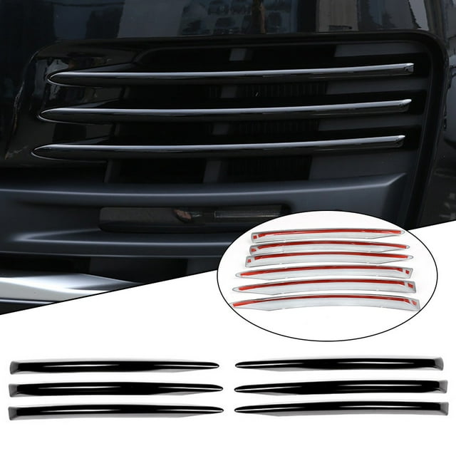 6Pcs Black Front Bumper Grille Air Vent Cover Trim Replacement For ...