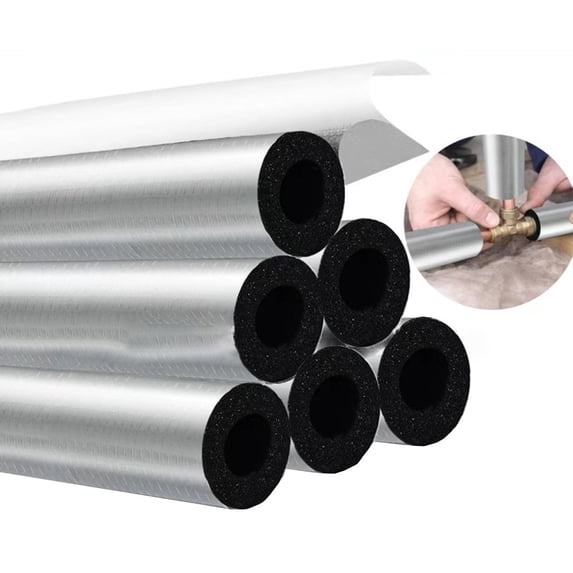 6Pcs Black Pipe Insulation Foam Tube Insulation Foam Wrap For Heating ...