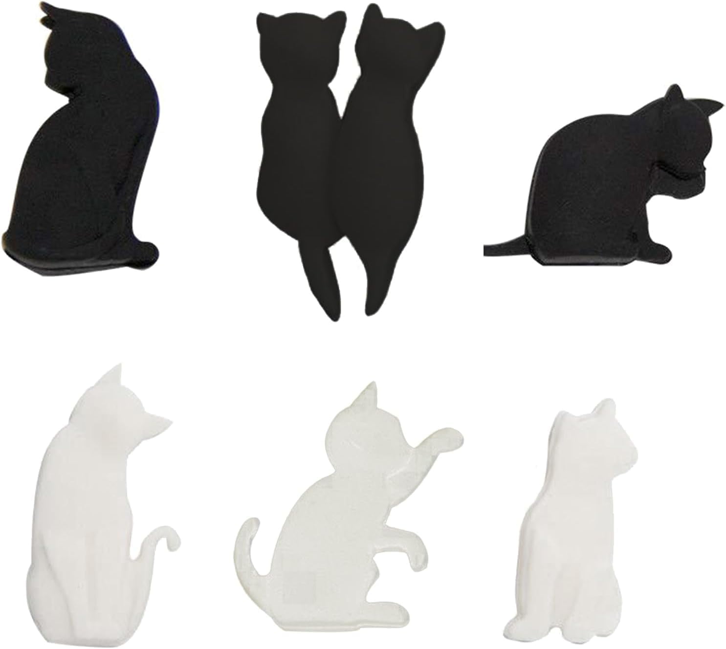 6Pcs Black White Heat-resistant Silicone Tea Bag Clips Set Cartoon Cat ...