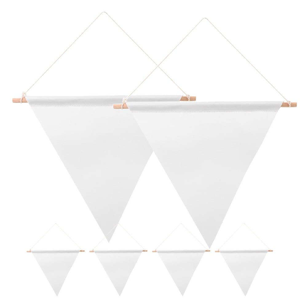 6Pcs Blank Flag Banners Triangle Bunting Flags DIY Hanging Flags Garden ...