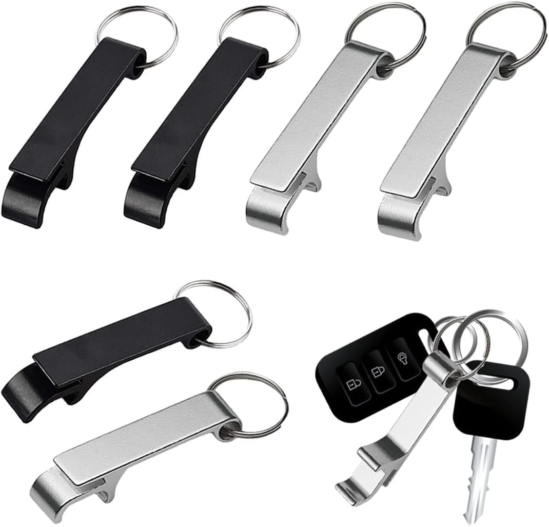 6Pcs Bottle Opener Keyring, Beer Opener Keychain, Aluminum Alloys Multi ...