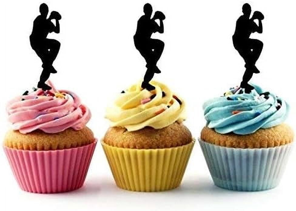 6Pcs Boxer Silhouette Acrylic Cupcake Toppers for Boxing or Fitness ...
