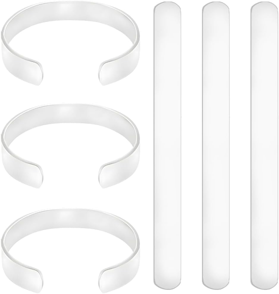 6Pcs Bracelet Blanks 6.7x0.8 Inch 304 Stainless Steel Bangle Blanks ...