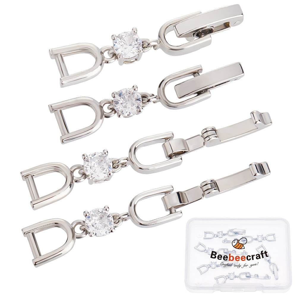 6Pcs Bracelet Extender Clasp Cubic Zirconia Necklace Fold Over Clasp ...
