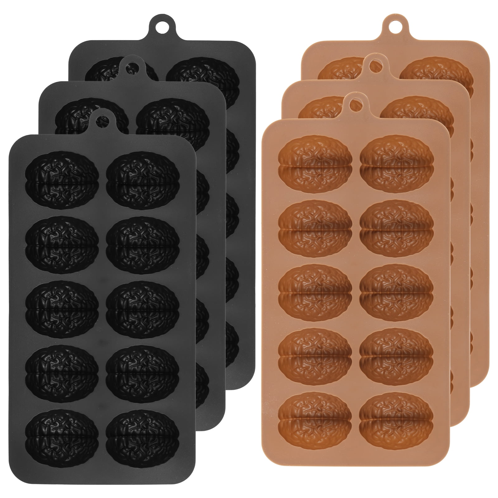 6Pcs Brain Chocolate Molds Silicone Brain Candy Mold Halloween ...