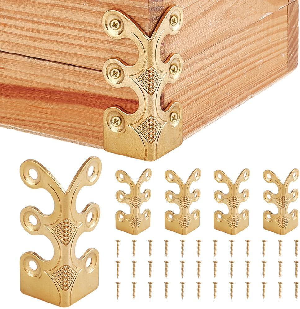 6Pcs Brass Corner Protectors Vintage Metal Wall Decorative Corner ...