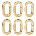 6Pcs Brass Spring Gate Rings Oval Real 18K Gold Plated 9 Gauge 16x8 ...