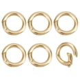 6Pcs Brass Spring Gate Rings Round Ring Real 18K Gold Plated 14.5x2.5mm ...