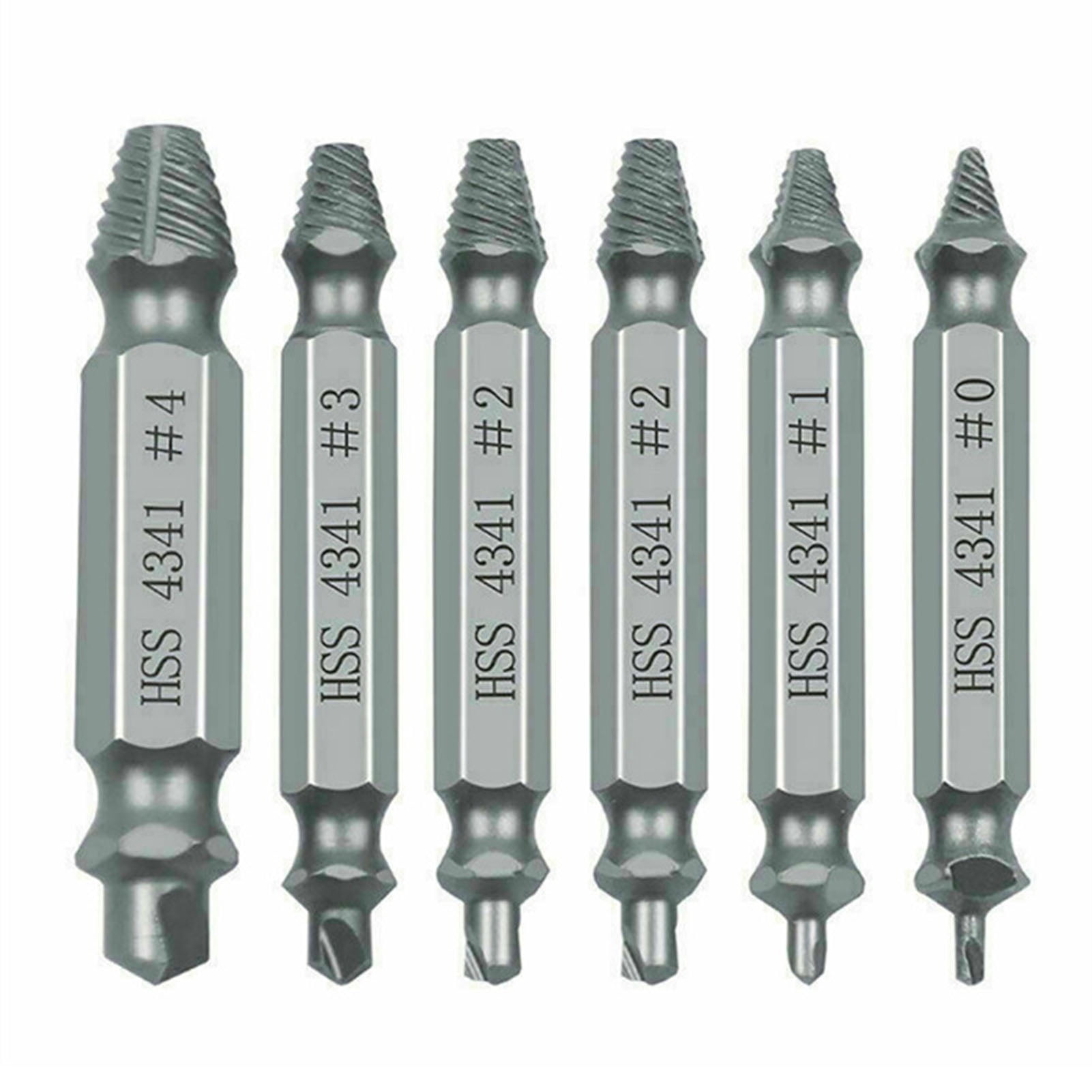 6Pcs Broken Screw Extractors Set Stripped Damaged Screw Remover Tool ...