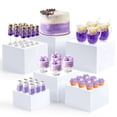 Srapwati Buffet Risers, 10" 9" 8" 7" 6" 5" White Acrylic Food Stand ...