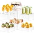 6Pcs Buffet Risers, Food Display Cases, Acrylic Square Cube Riser for ...