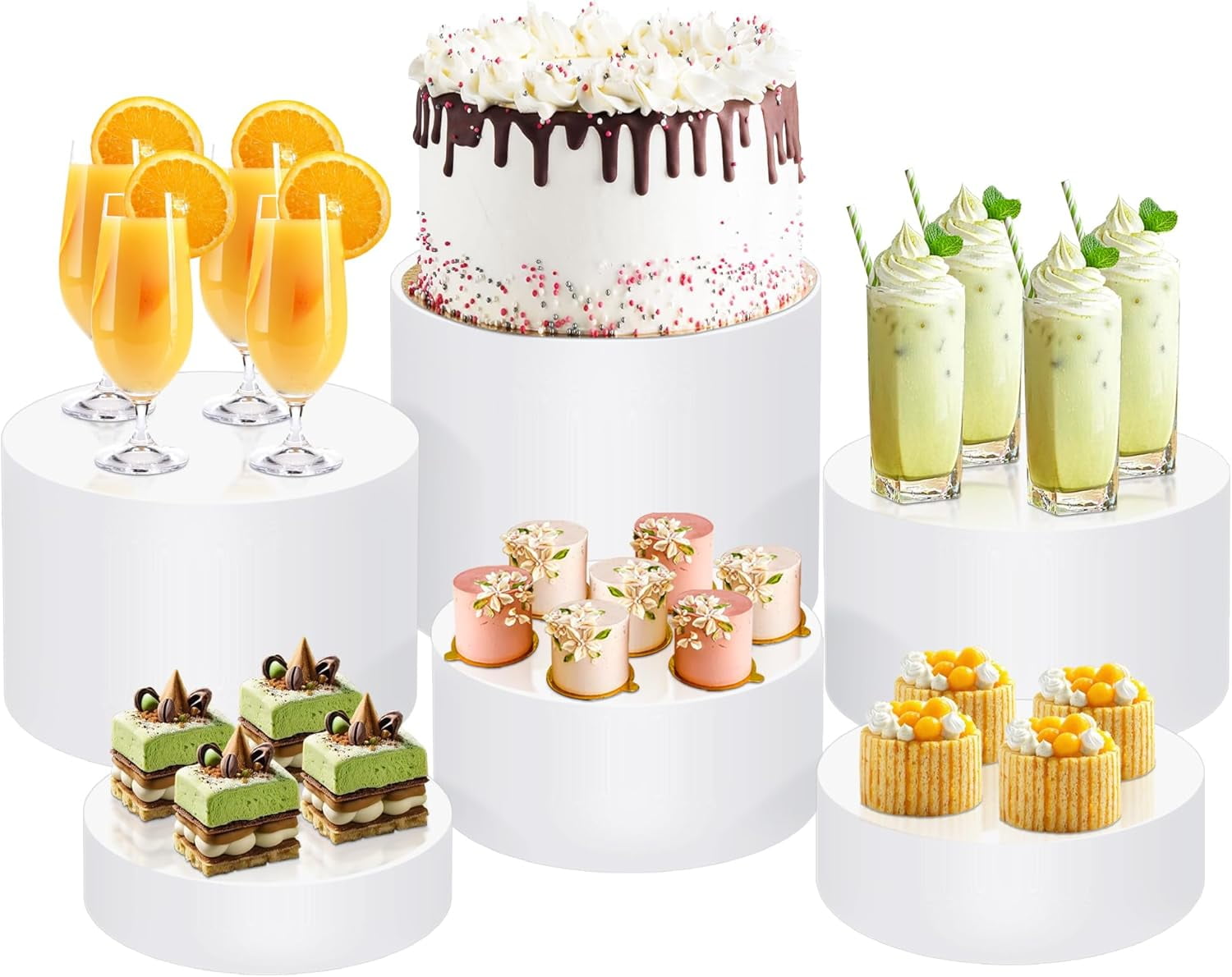 6Pcs Buffet Risers, Food Risers for Buffet, Acrylic Boxes for Display ...