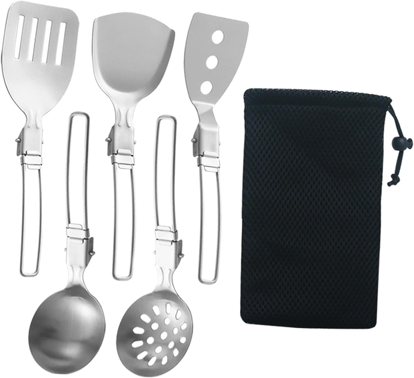 6Pcs Camp Cooking Utensil Set,Outdoor Kitchen Gear, Foldable Cooking ...