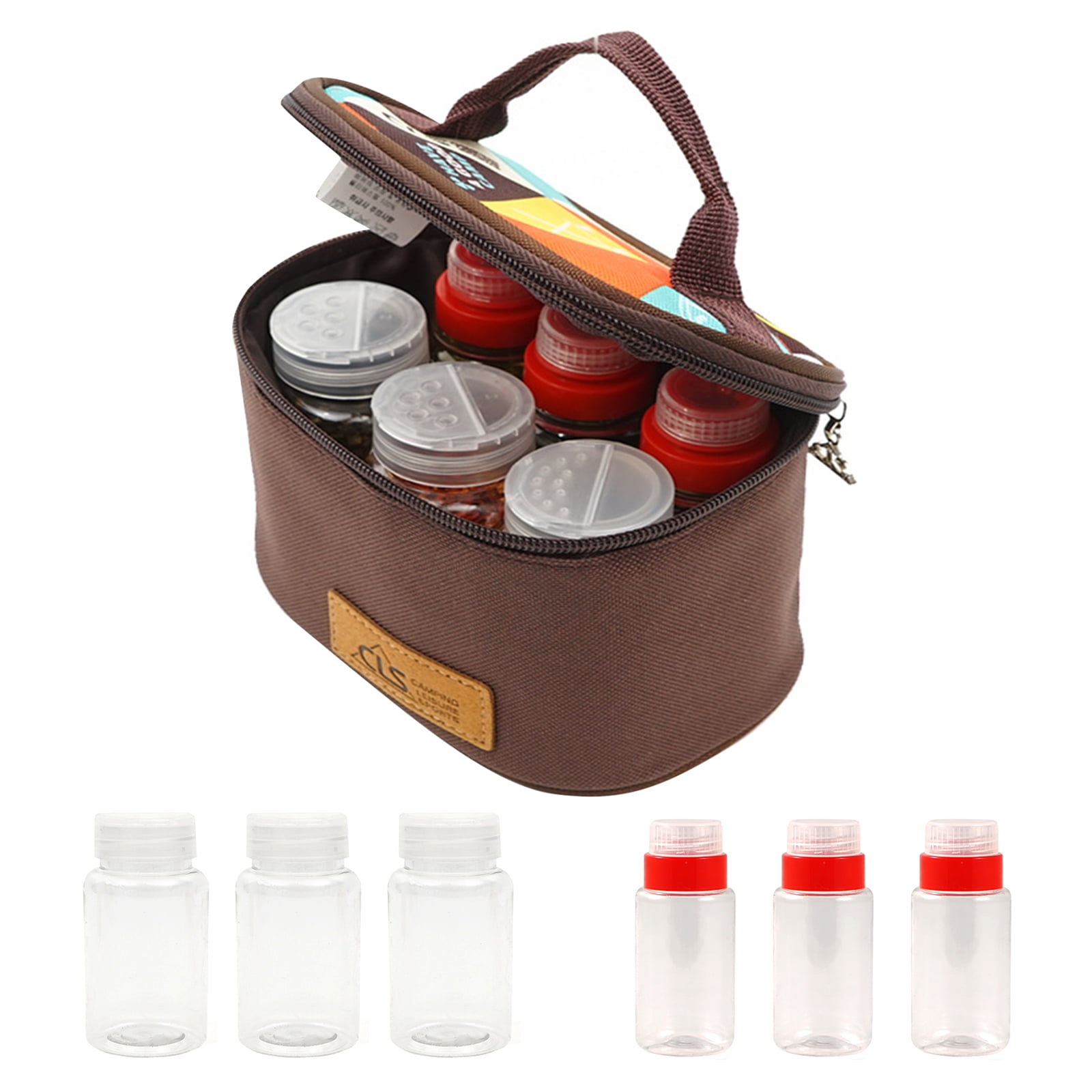 6Pcs Camping Spice Containers Seasoning Bottles Dispenser with Storage ...