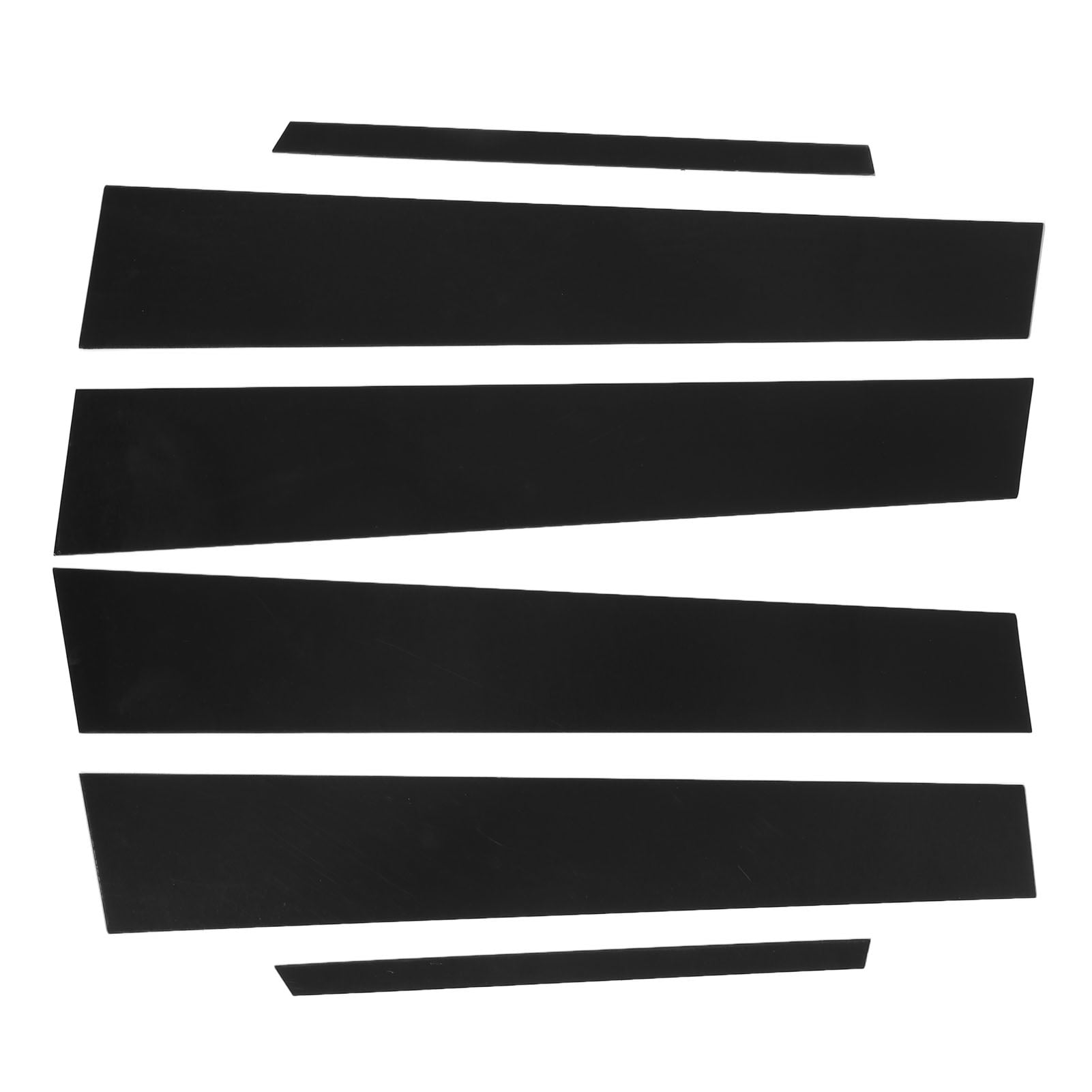 6Pcs Car Side Door Window Molding Trim B Pillar Post Sticker Glossy ...