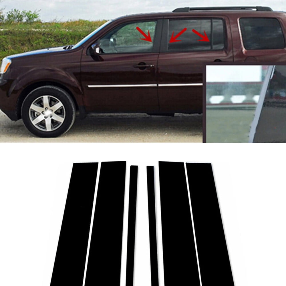 6Pcs Car Window Pillar Posts Trims Decal Cover for Honda Ridgeline ...