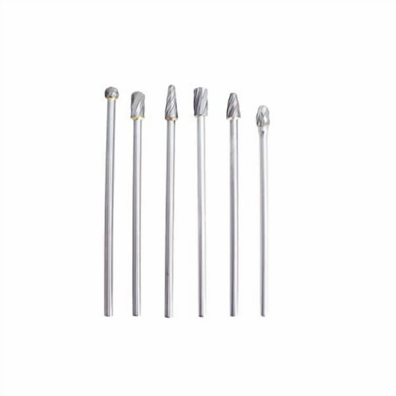 6Pcs Carbide Alloy Rotary Burr Set 6mm(1/4") Shank 10mm Head 150mm Length for DIY Woodworking ...