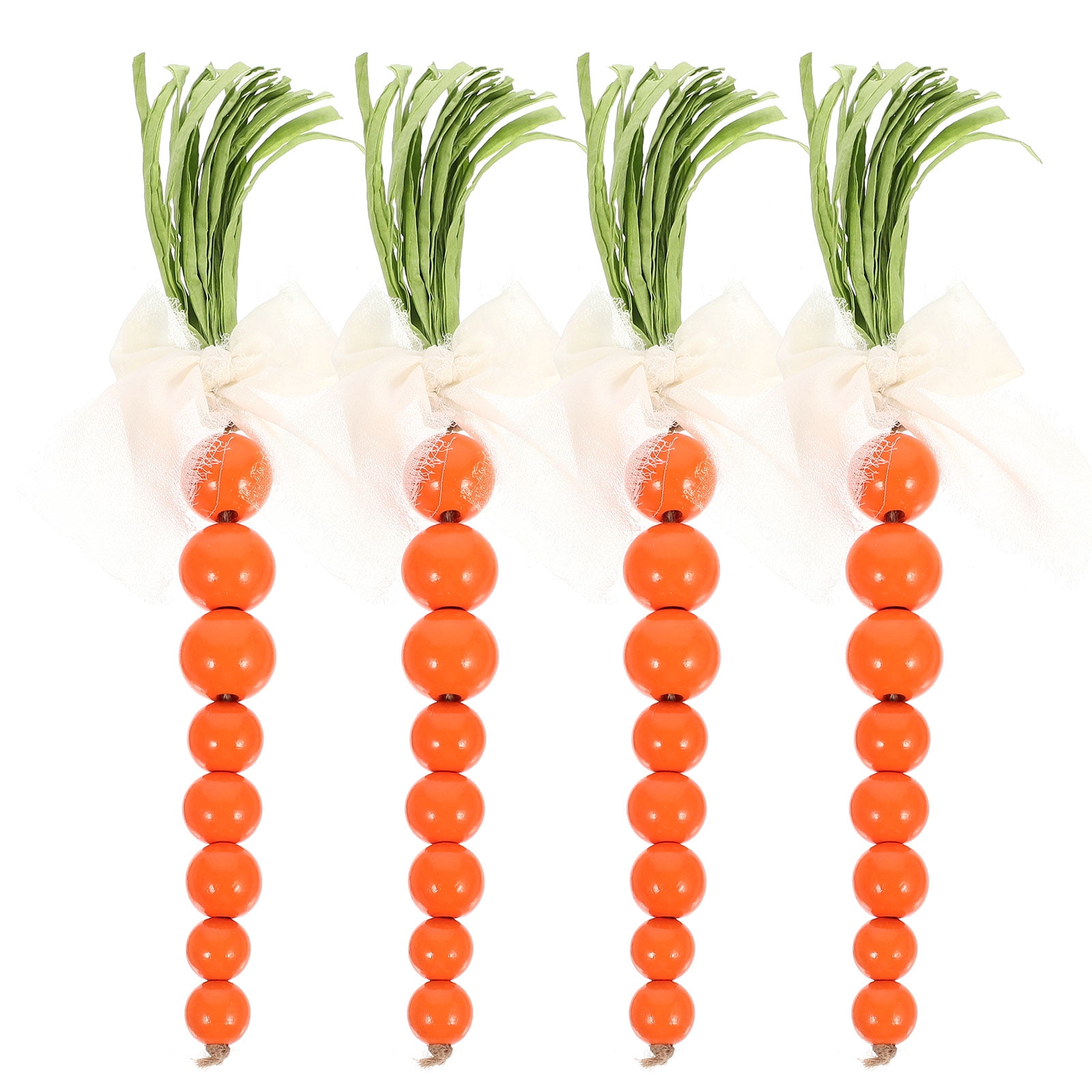 6Pcs Carrot Wooden Bead String Handcrafted Garland for Decor Easter ...