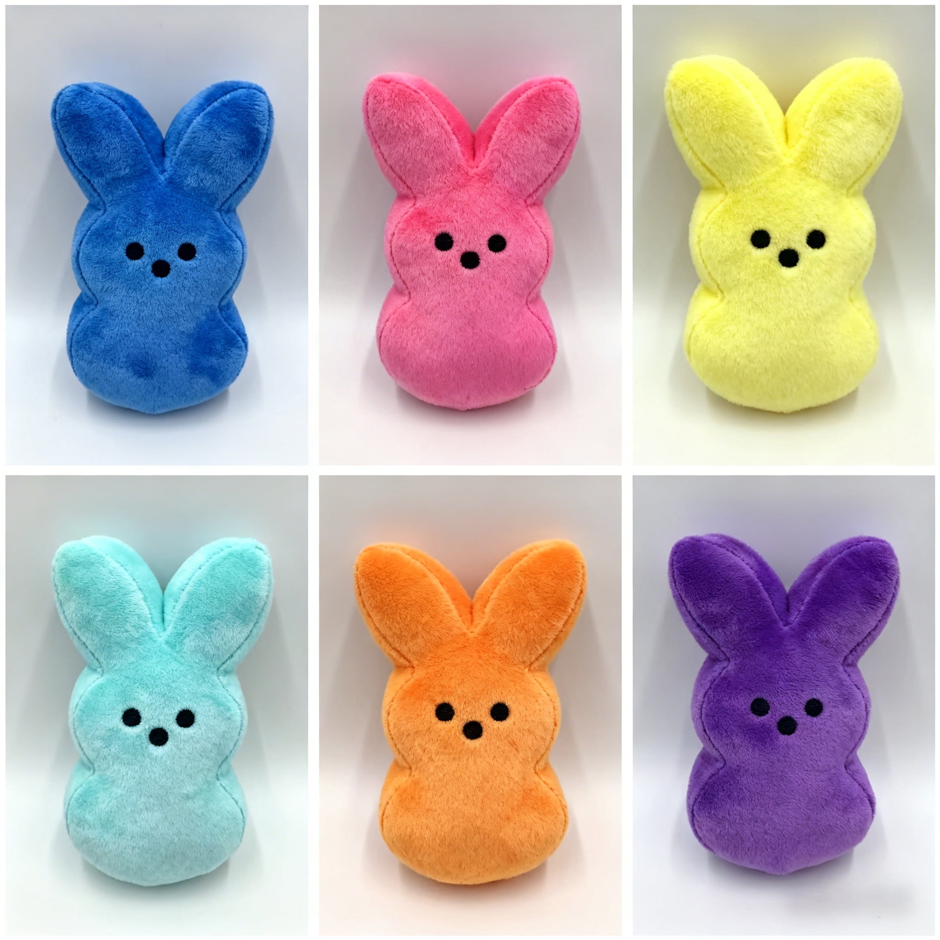 6Pcs Cartoon Easter Bunny Plush Toys, 7" Cute Peex Rabbit Dolls Easter ...