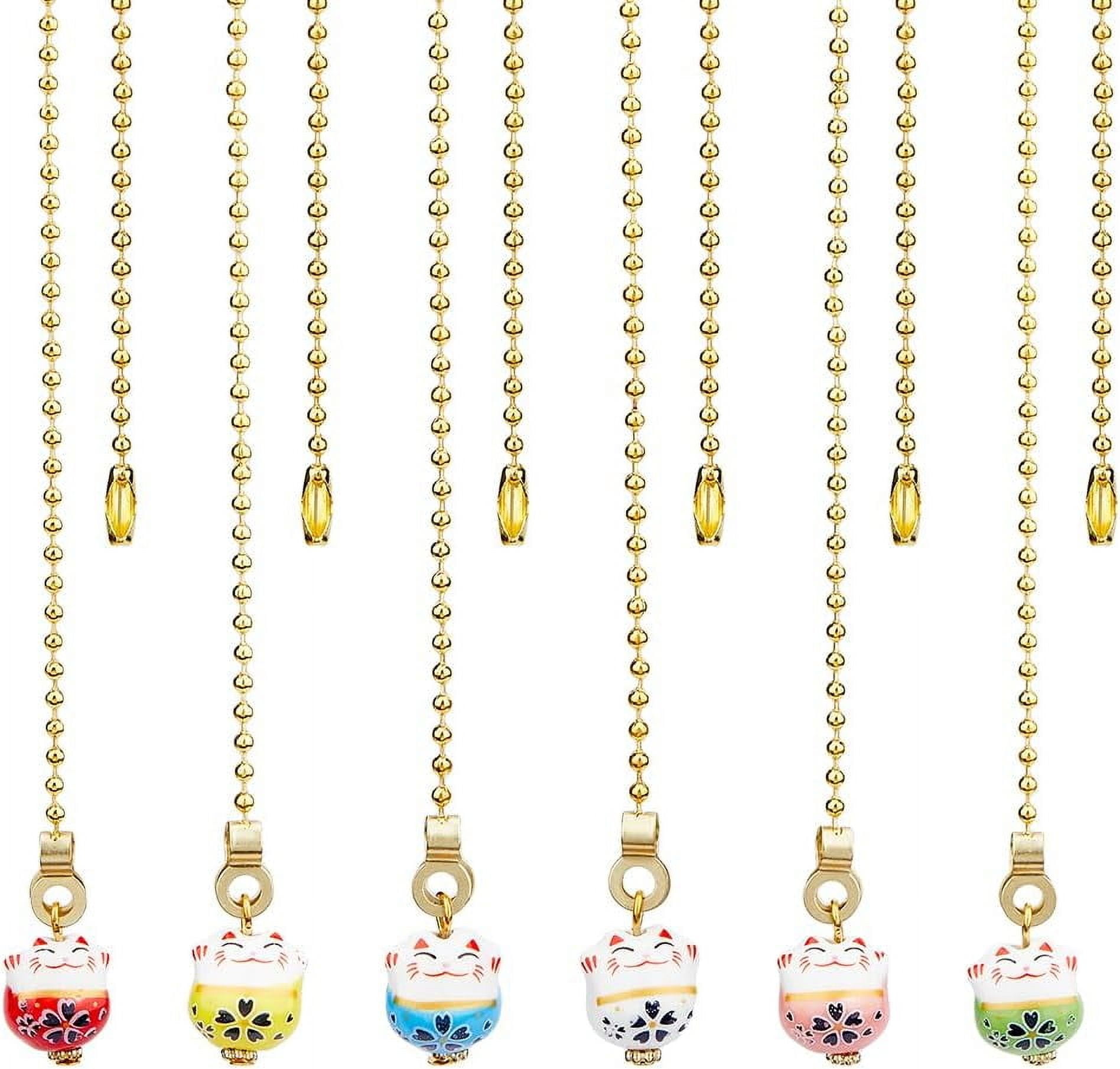 6Pcs Ceiling Fan Pull Chain Extenders 13.2 Inch Lucky Cat Light Pull ...