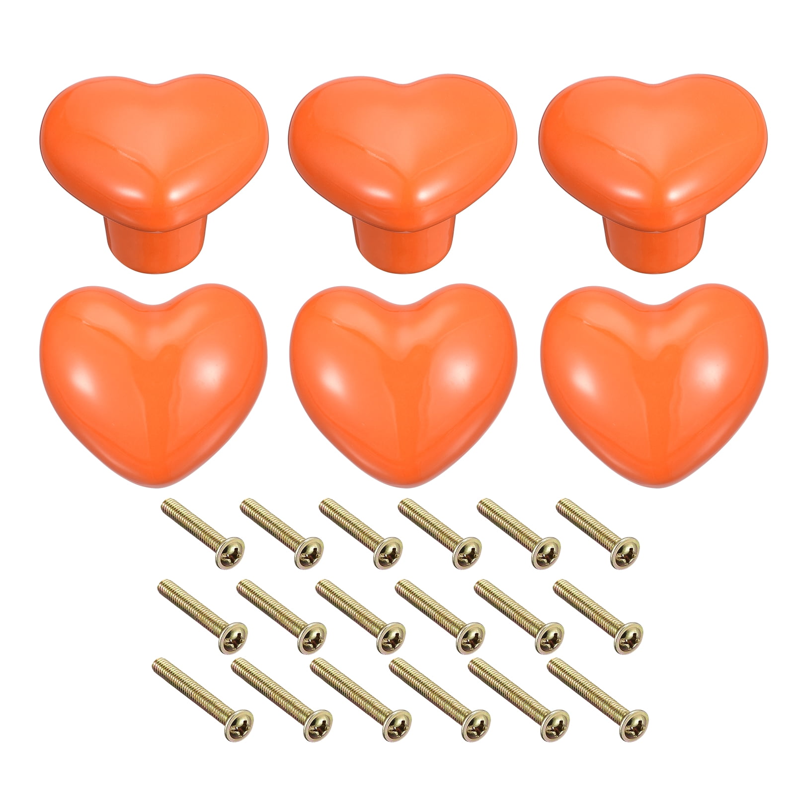 6Pcs Ceramic Knobs, Kitchen Drawer Knobs, Heart Shape Knobs with ...