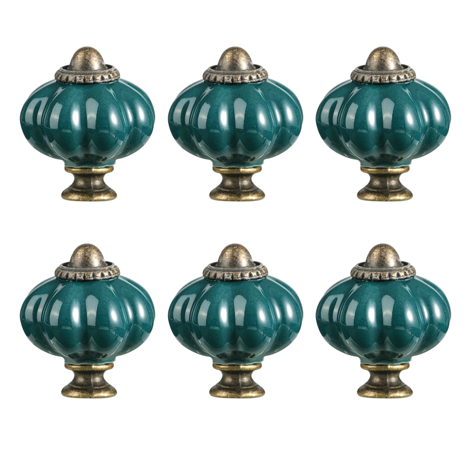 6Pcs Ceramic Pumpkin Cabinet Knobs, Kitchen Drawer Pulls Handles for ...
