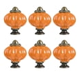 6Pcs Ceramic Pumpkin Cabinet Knobs, Kitchen Drawer Pulls Handles for ...