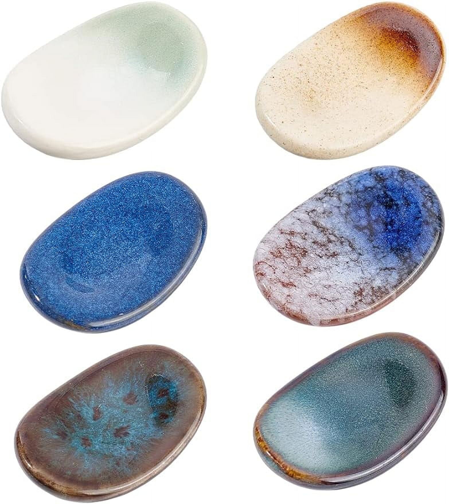 6Pcs Ceramic Spoon Rest Ceramic Stable Small Spoon Rest Coffee Spoon ...