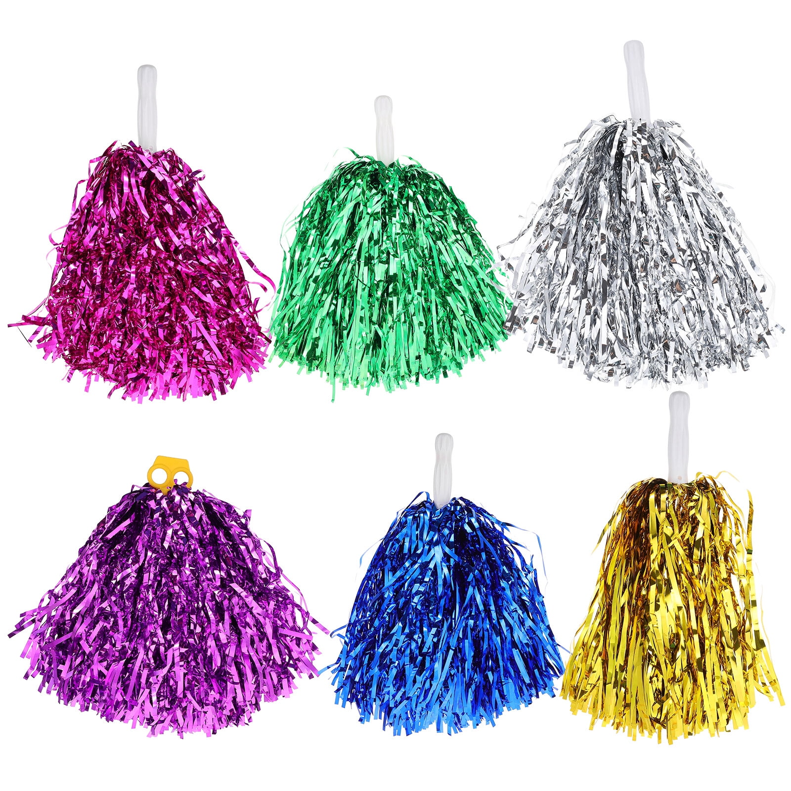 FUEENIRVA 6Pcs Cheering Pom Poms Assorted Color Performance Props with ...