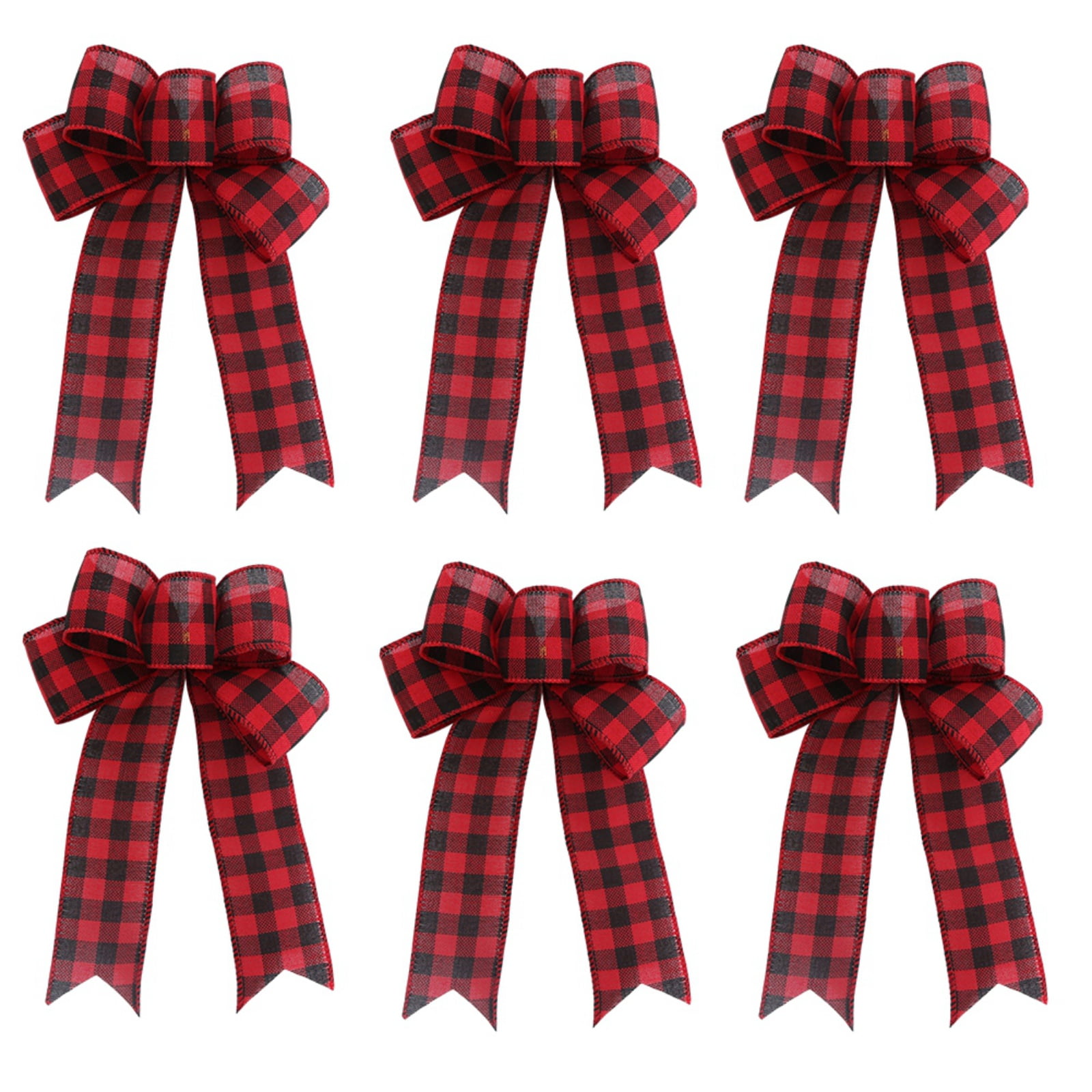 6Pcs Christmas Bows with Burlap,9.4Inch Handmade Christmas Fall Bows ...