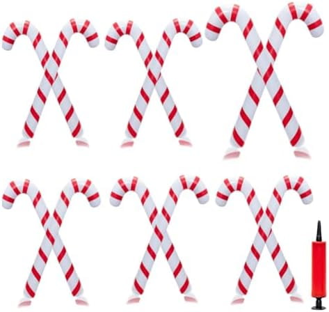 6Pcs Christmas Inflatable Candy Canes 35in Giant Xmas Candy Cane ...