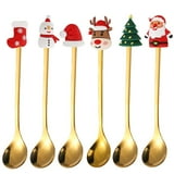 6Pcs Christmas Spoon Set, Coffee Spoon Cake Spoons Stainless Steel ...