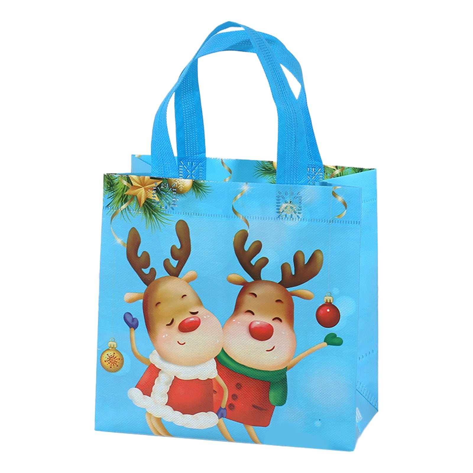 6Pcs Christmas Tote Bag Xmas Elements Gift Bags Reindeer Pattern ...