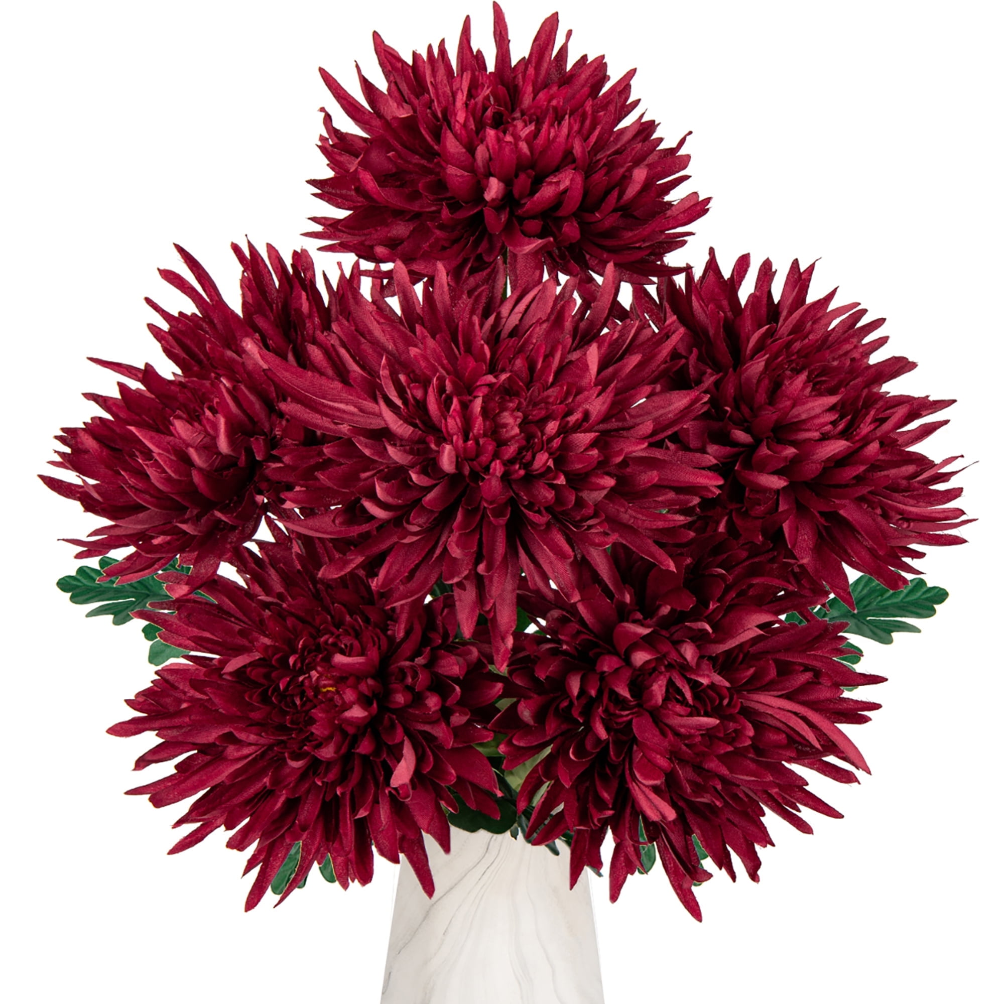 6Pcs Chrysanthemum Artificial Flowers 26" Long Stem Fake Mum Flowers ...