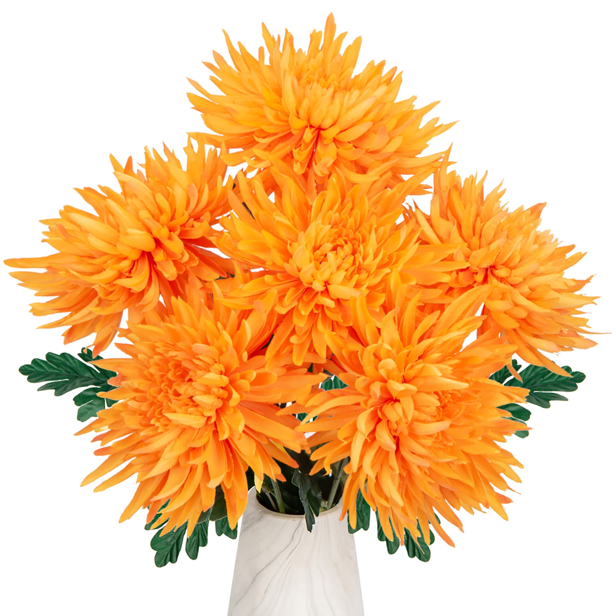 6Pcs Chrysanthemum Artificial Flowers 26" Long Stem Fake Mum Flowers ...