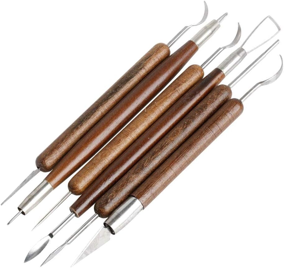 6Pcs Clay Sculpting Hand Chisel Tool Set Wax Carving Pottery Shapers ...
