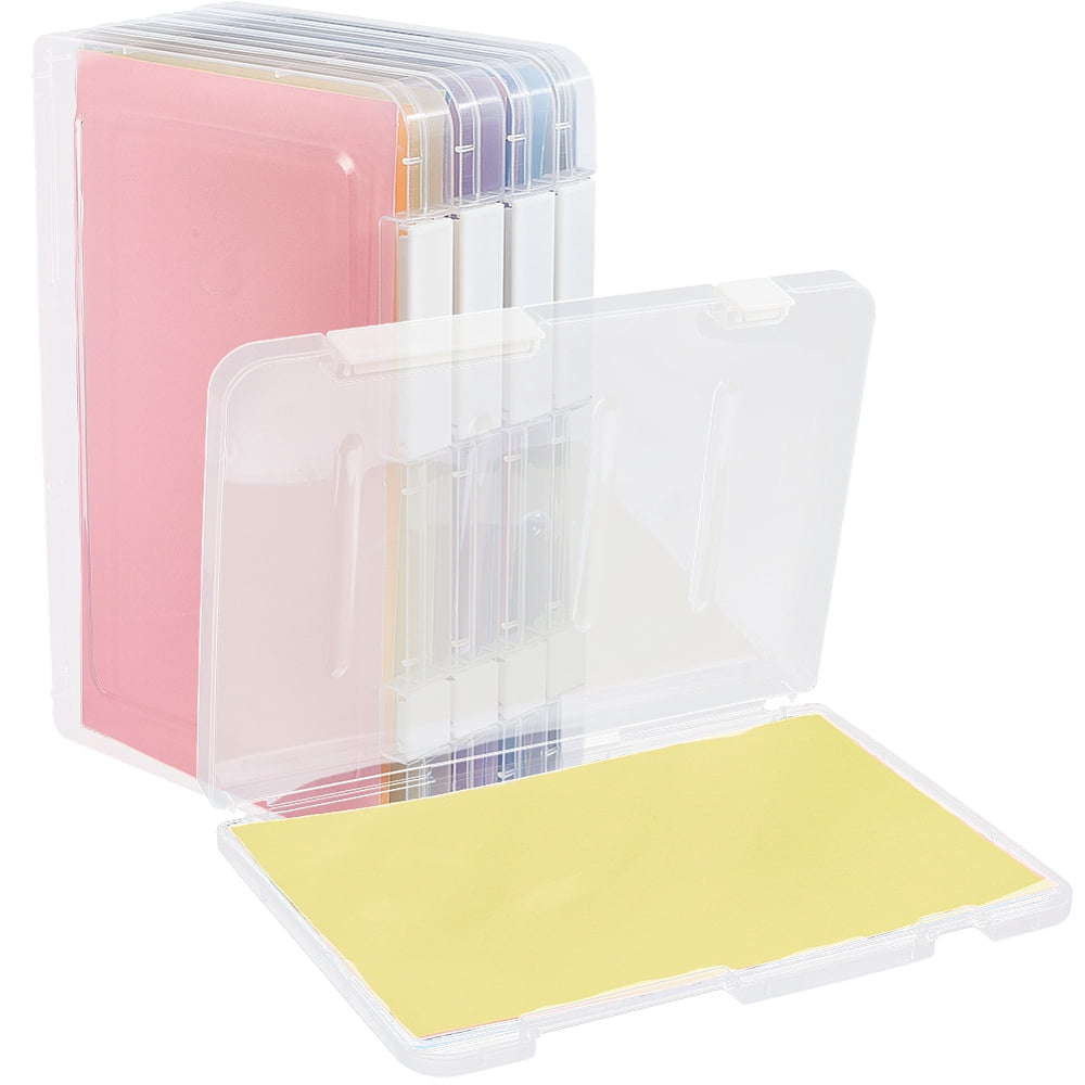 6Pcs Clear A5 File Portable Project Case Plastic Storage Box DIY ...