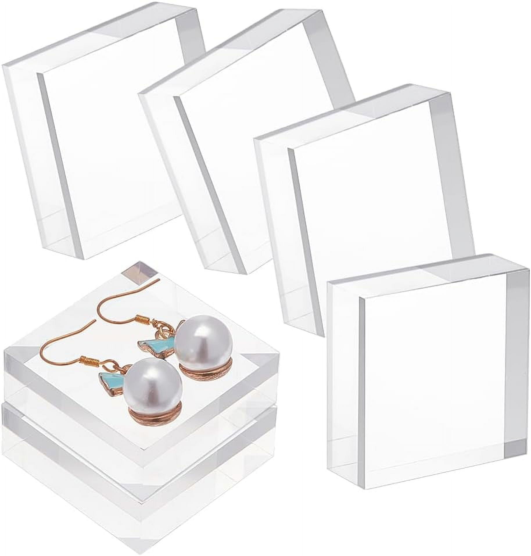 6Pcs Clear Acrylic Cube 1.6x1.6x0.6 Inch Acrylic Square Display Blocks ...