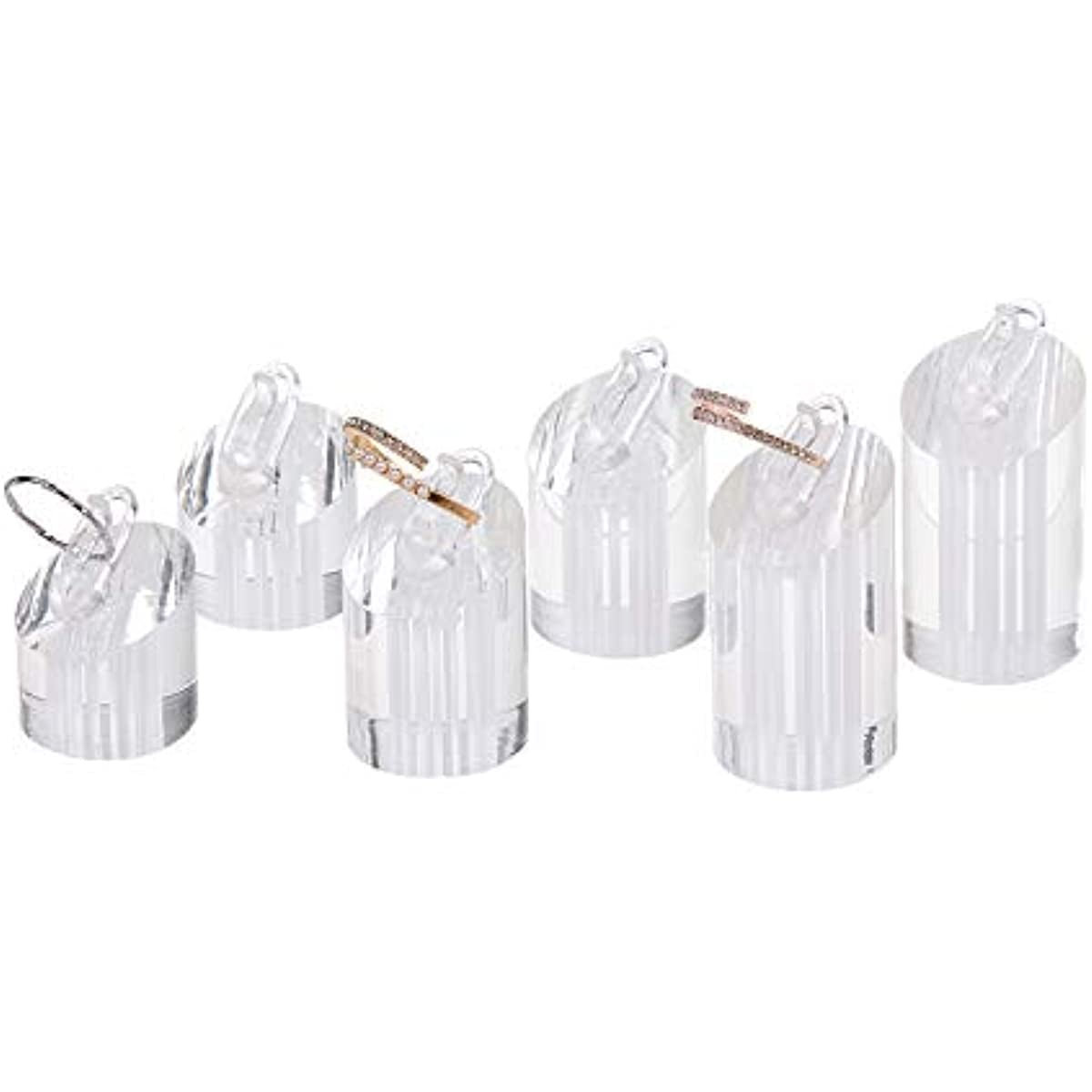 6Pcs Clear Acrylic Ring Holder Acrylic Ring Display Jewelry Holder 1.2 ...